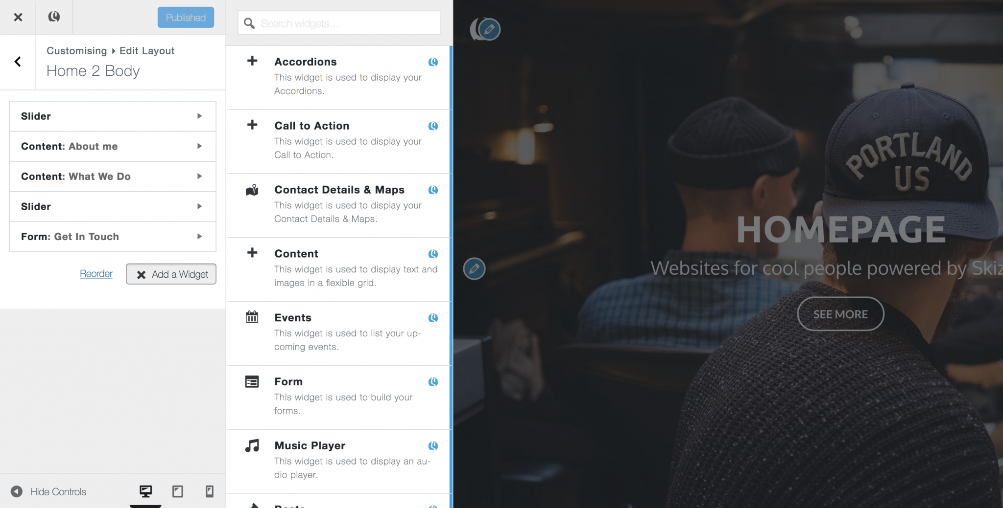 Adding widgets to your page – Skizzar Help Site