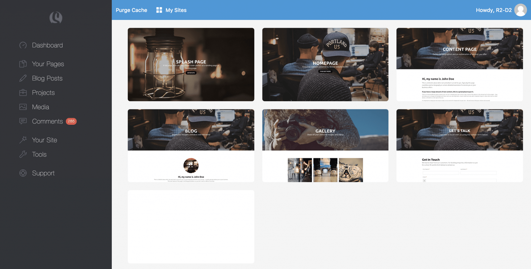 Creating a page – Skizzar Help Site
